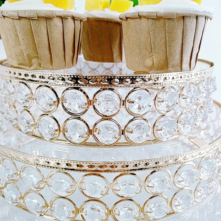 2 Tier & 3 Tier Cake display with crystals – WeddingStory Shop